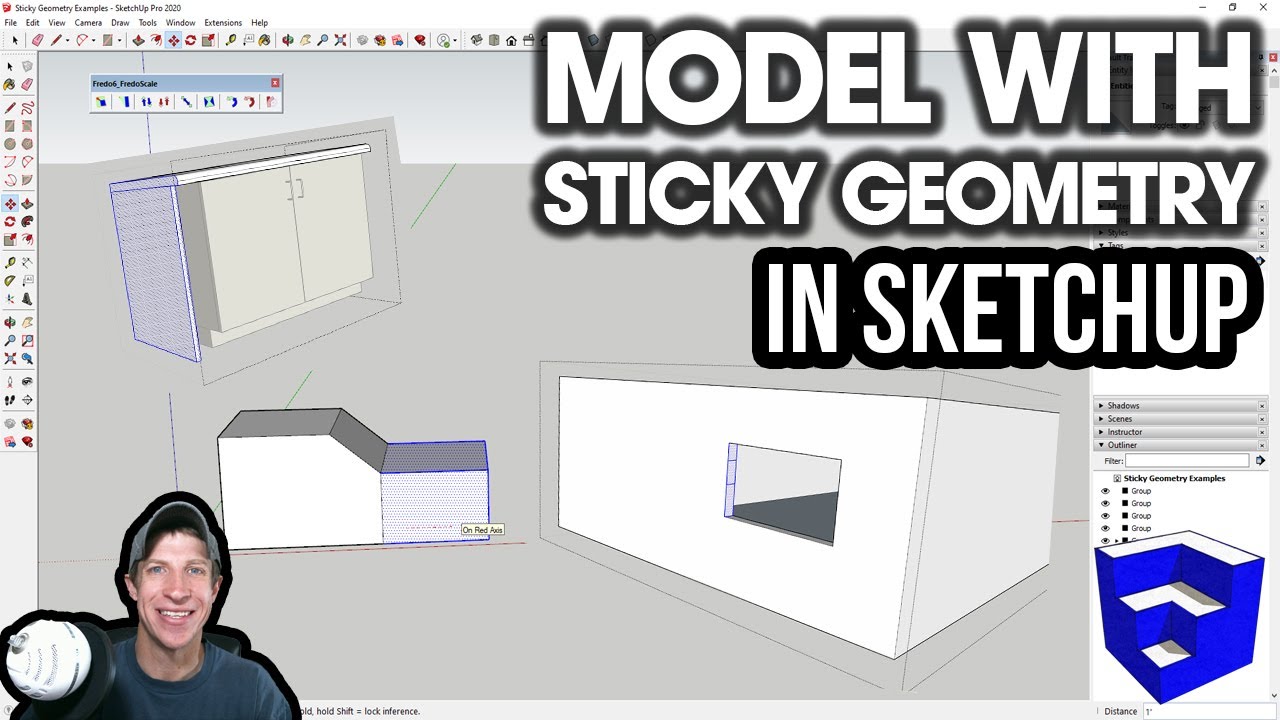 Modeling with STICKY GEOMETRY in SketchUp