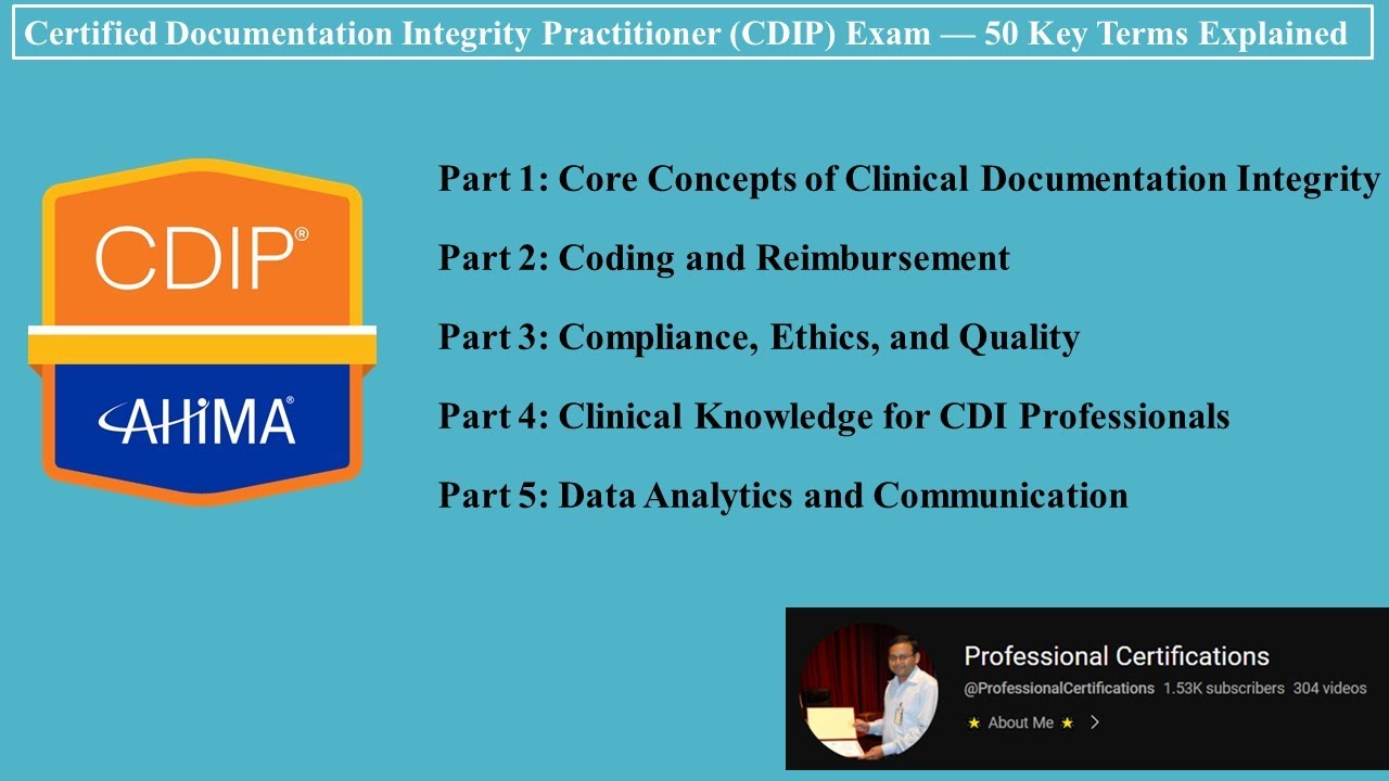Certified Documentation Integrity Practitioner (CDIP) Exam — 50 Key Terms Explained | AHIMA |