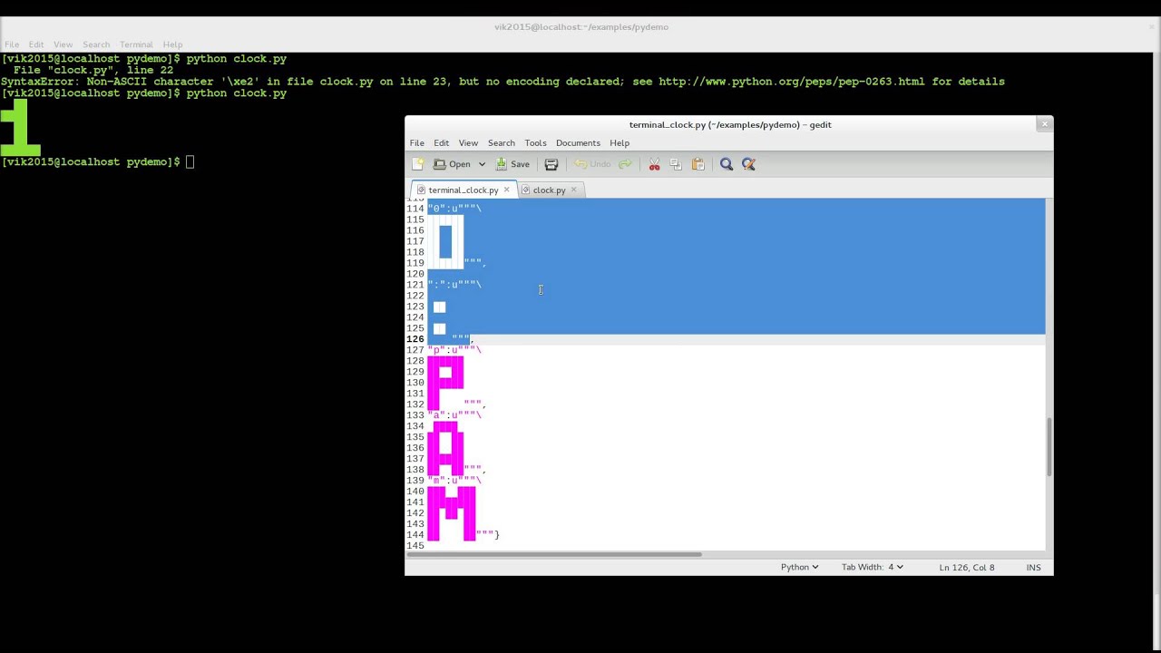 Python - Create a simple Terminal clock
