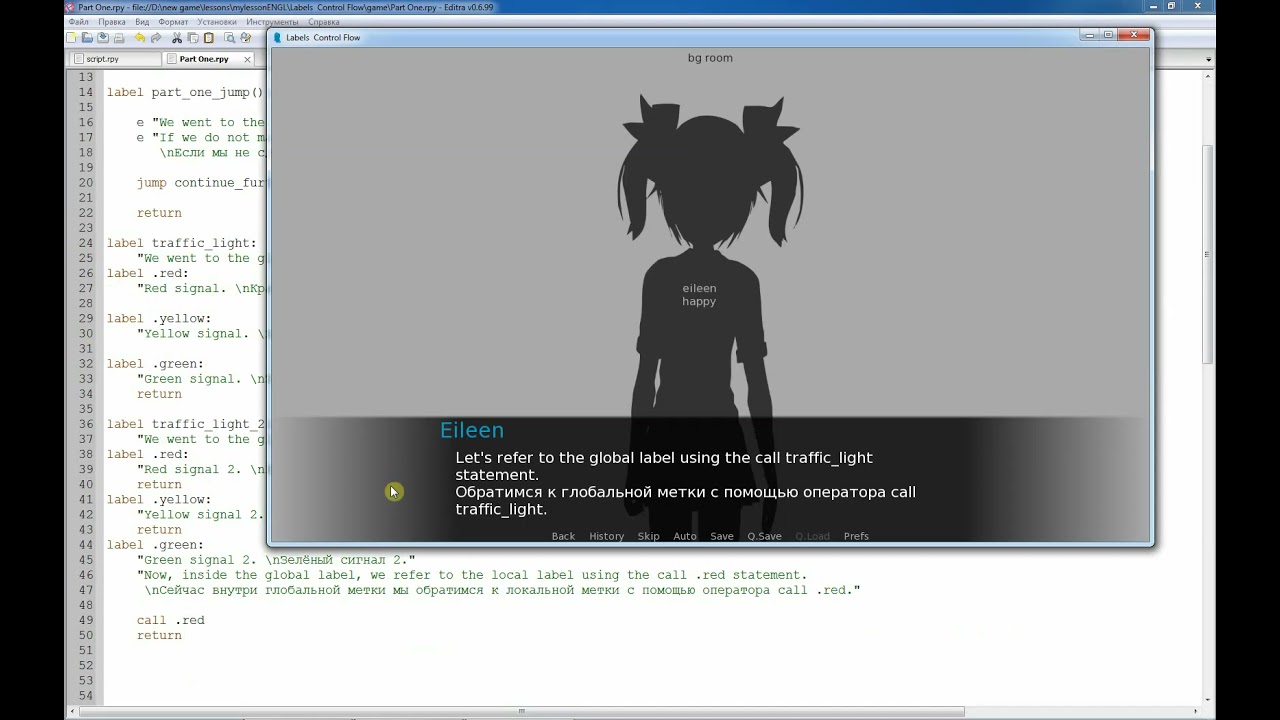 #renpy 9 renpy tutorials. Labels and Control Flow Part 1.