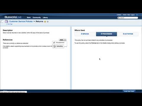 IBM Blueworks Live - linking policies to business processes