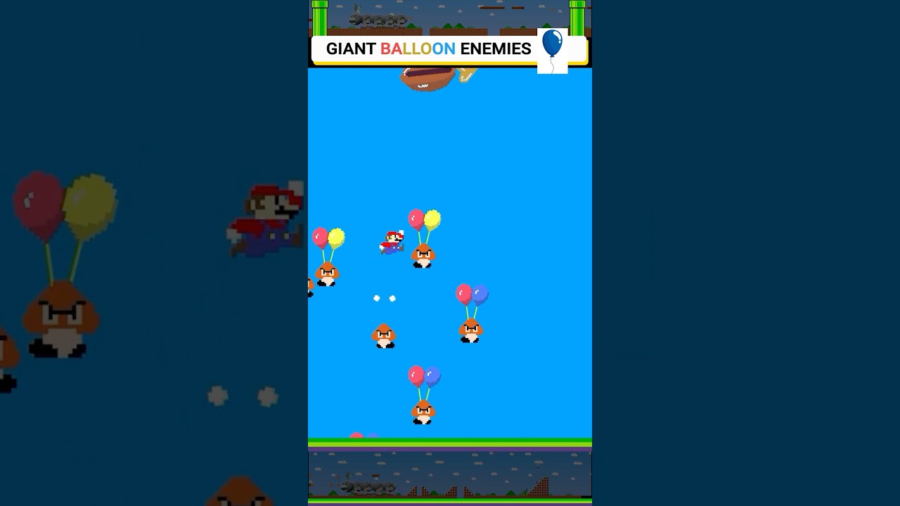 MARIO VS GIANT BALLOON ENEMIES #supermario #shorts #mario