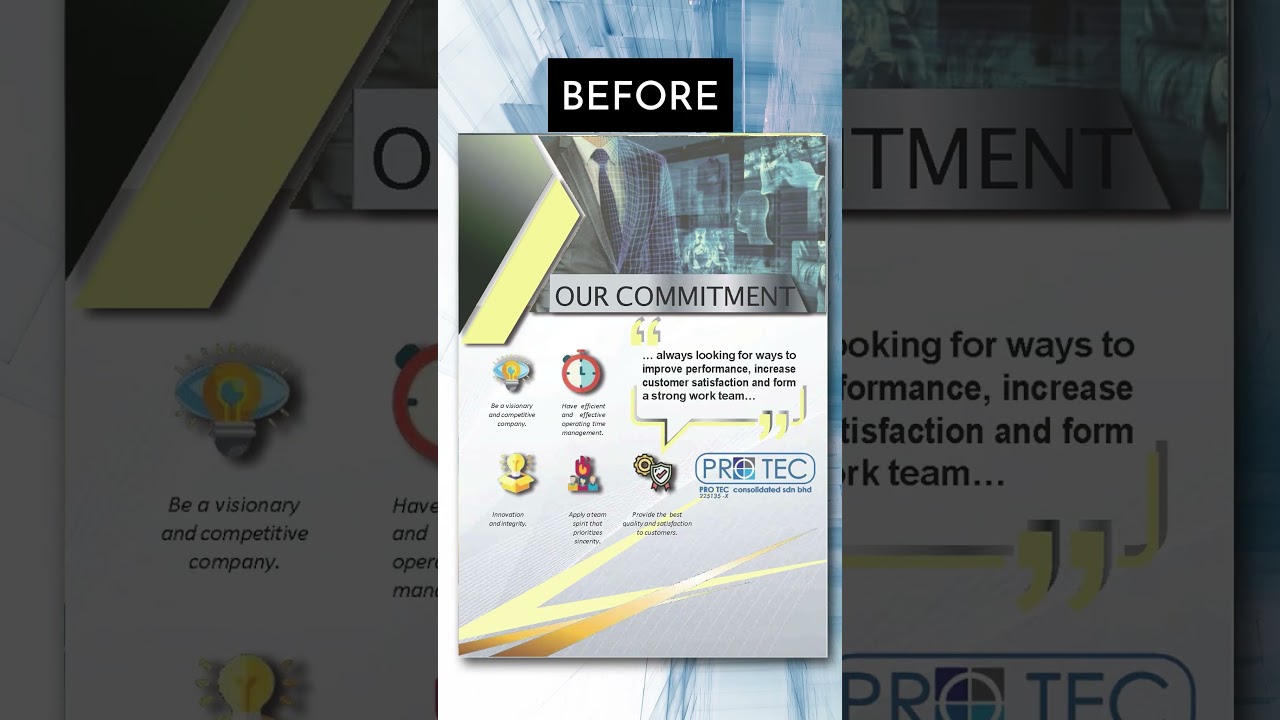 Pro Tec Company Profile Design - Before & After