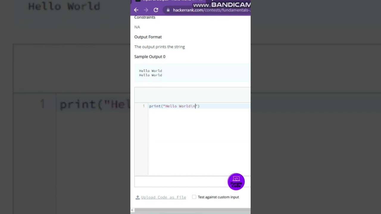 Hackerrank Challenge| Video 01 |@PurpleCode404 @HackerrankOfficial  #shorts #python #code #trending