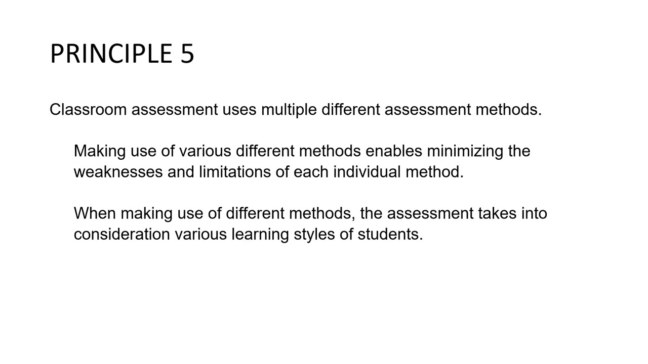 Understanding Classroom Assessment Principles for Upper Secondary ...