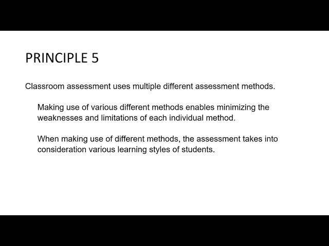 Understanding Classroom Assessment Principles for Upper Secondary ...