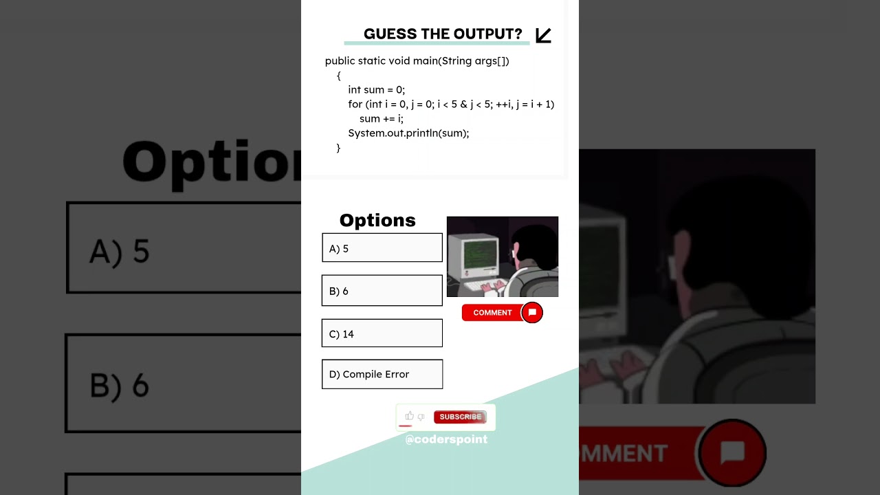 Day 41 java mcq question | java interview questions | java basic programming #javacoding #java #code