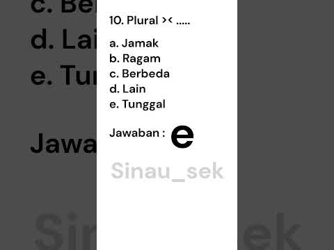10. (Antonim) Plural X .....