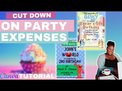 Invitations in Canva | Easy Canva Tutorial | Bluey Birthday Party