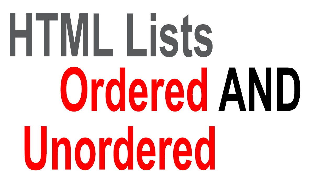 HTML Tutorial for Beginners Tutorial # 5 - HTML Lists - Ordered and Unordered Lists