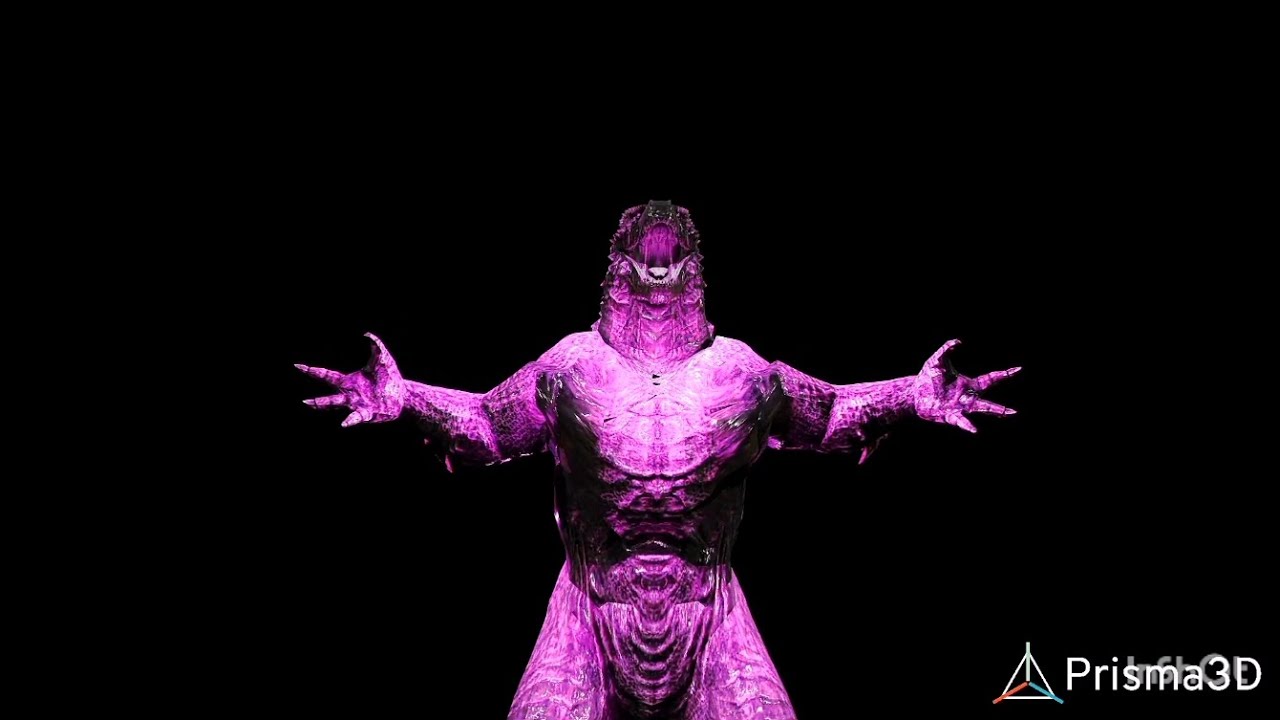 Supercharged Evolved Godzilla Atomic Breath test animation V2 //prisma 3d//