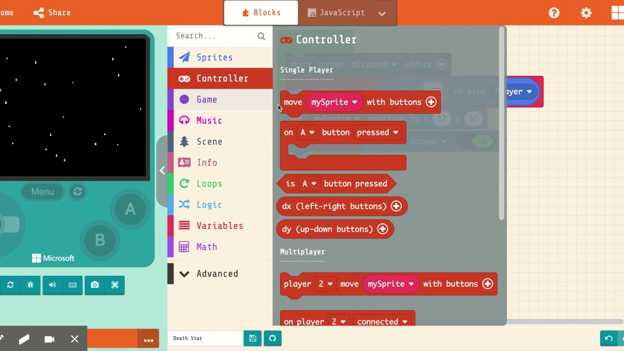 Microsoft MakeCode Arcade (Galaga Game)