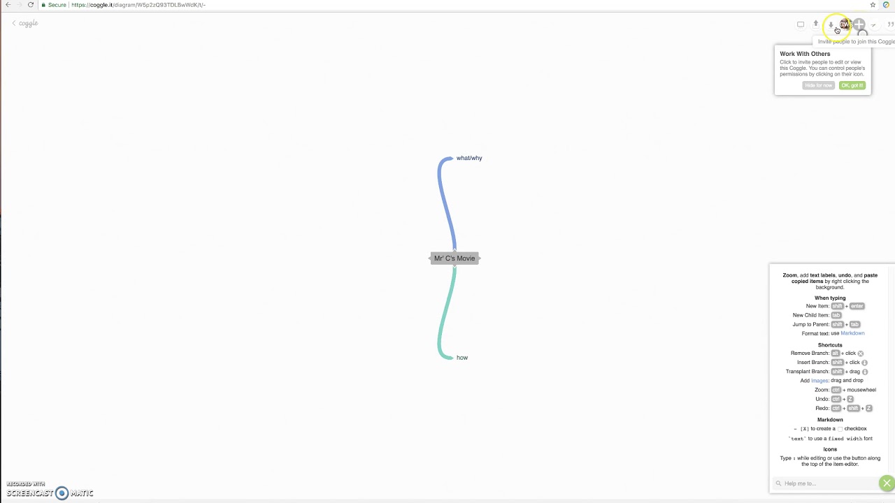 Using Coggle to make a Mind Map