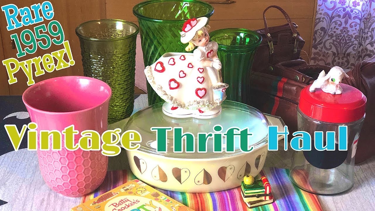 HUGE Goodwill Thrift Haul | Vintage, Valentines, Glassware, Pyrex, Kitschy Home Decor!