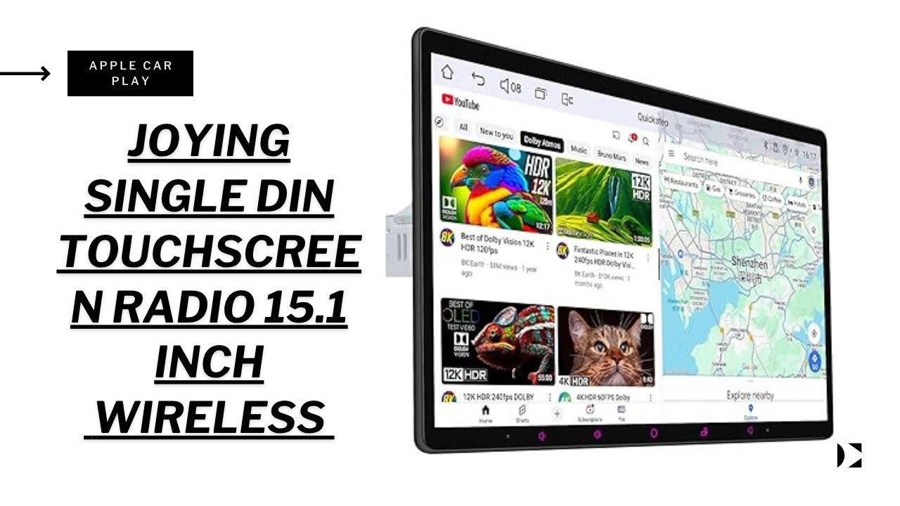 Joying Single DIN Touchscreen Radio 15.1-Inch Car Stereo with Apple CarPlay & Android Auto