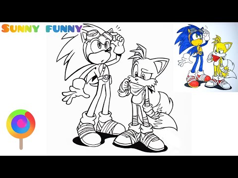 Sonic Team Sonic and Tails Coloring Pages / How To Draw Sonic and Tails