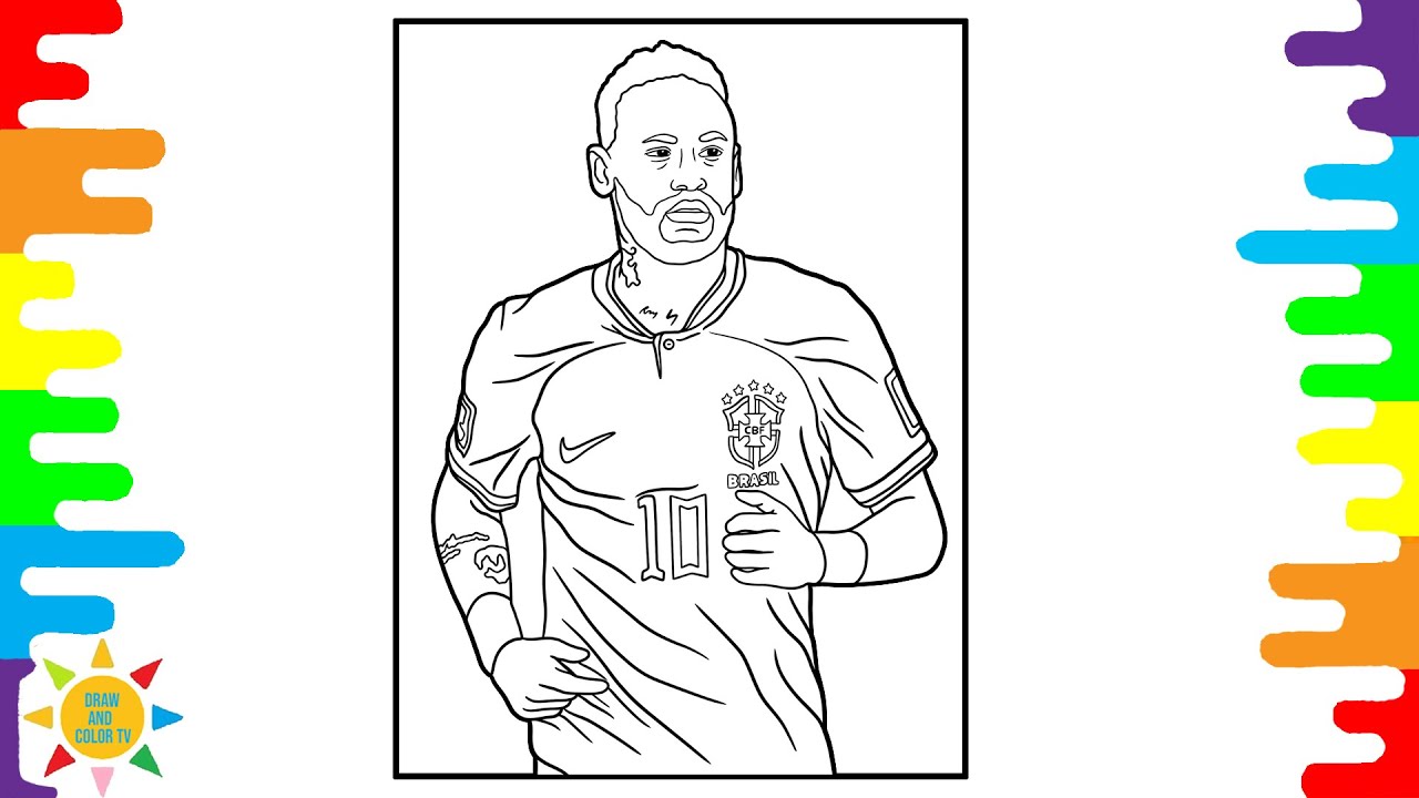 Coloring Neymar: The Best Footballer Ever |  Neymar Jr. Coloring Pages