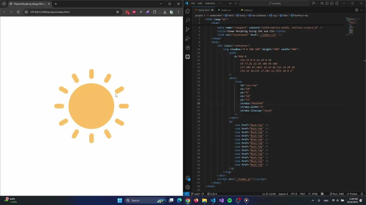 Theme Morphing with SVG and CSS