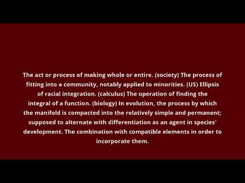 what is the meaning of integration