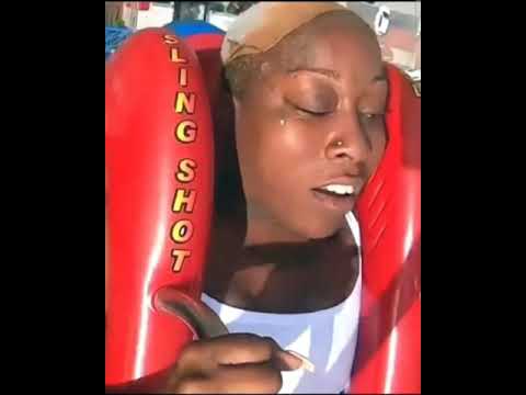 Hilarious girl loses her hair during slingshot ride πππ