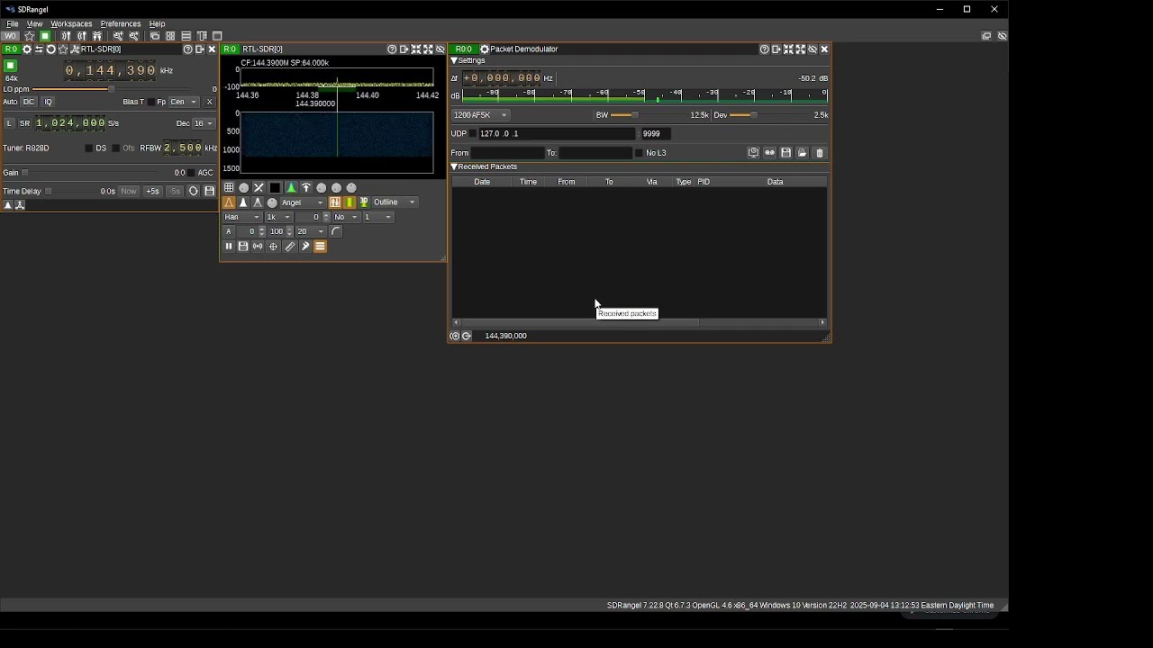 Configure SDRangel to decode aprs
