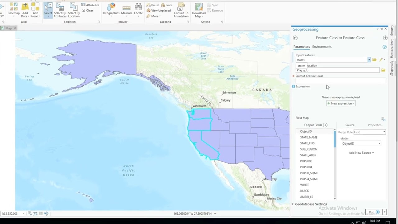 Selecting features using the select features pointer