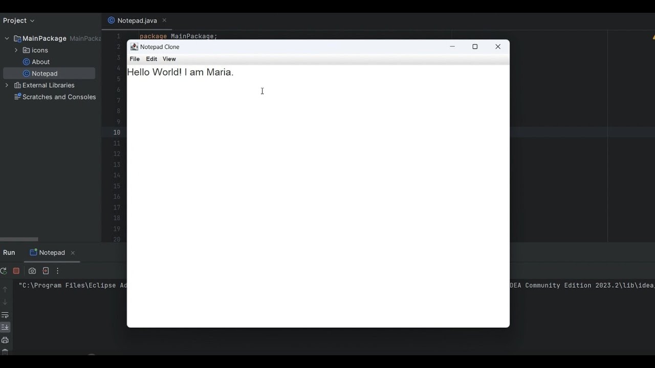Notepad Clone (Java Swing) - Demo Video