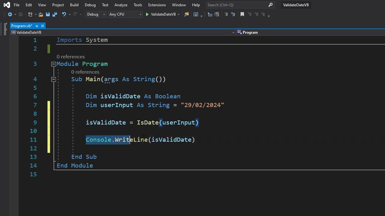 How to Validate a Date Using Visual Basic (Simple)