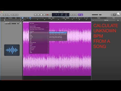 Logic Pro X - Calculate unknown BPM Tempo of Audio Tracks - Apply Region Tempo to Project Tempo