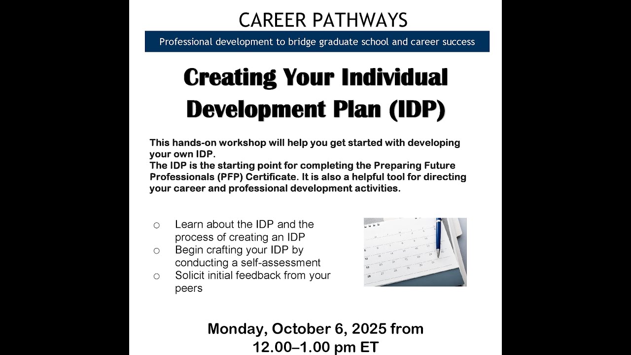 Creating Your Individual Development Plan (IDP) workshop