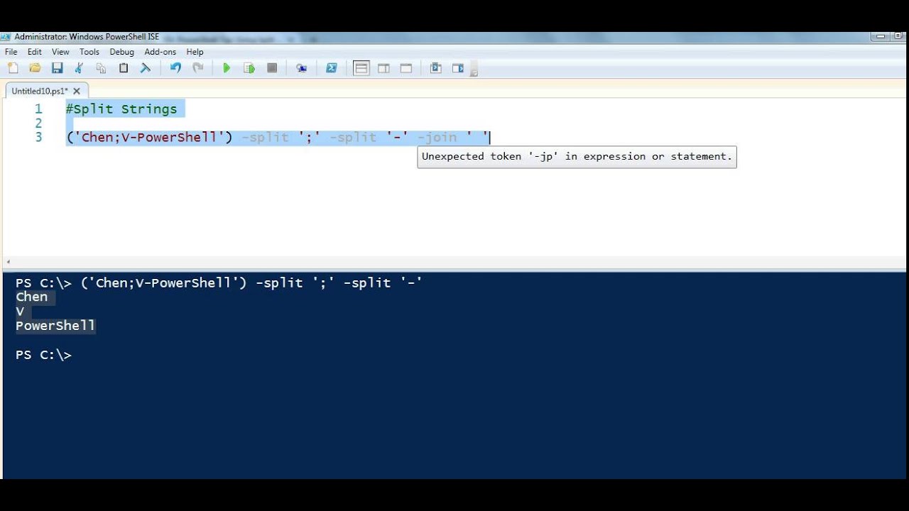 Split Strings Using PowerShell