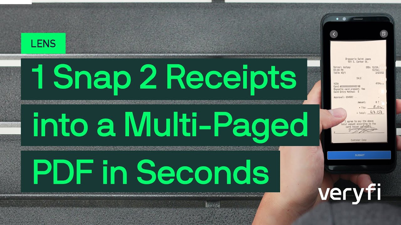 Veryfi Mobile: 1 Snap 2 Receipts into a Multi-Paged PDF in seconds