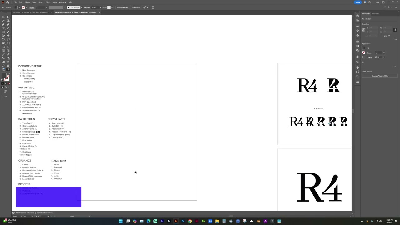 Adobe Illustrator - Intro to Workspace, Document Setup, & Interface