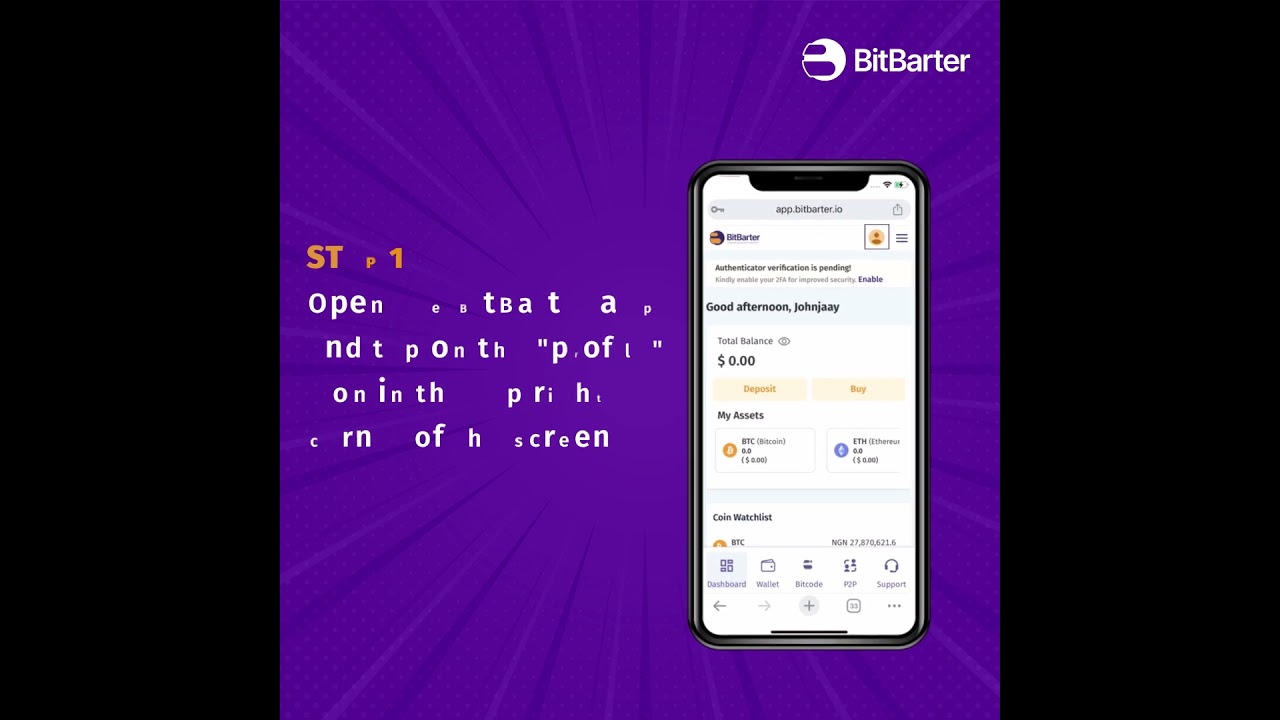 How to setup push notification on the BitBarter APP