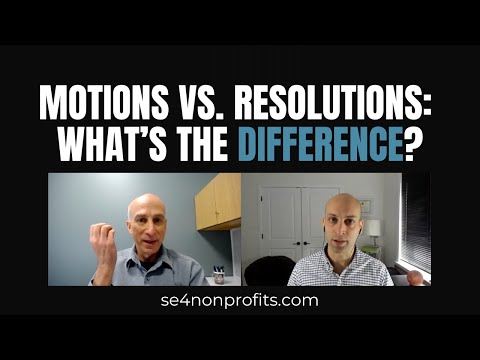 Using Motions and Resolutions in a Nonprofit Board Meeting | SE4N podcast