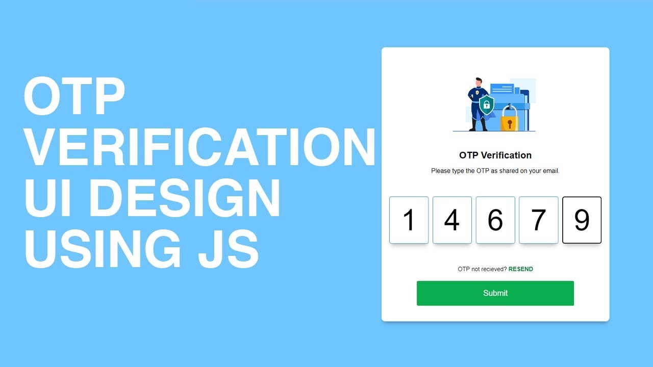 How to Make OTP Account Verify Ui design | OTP-Verification UI Using JAVASCRIPT | JavaScript Project