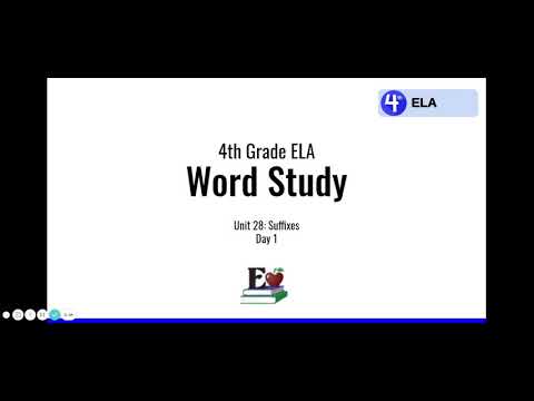 4th Grade ELA Word Study Unit 28 Day 1
