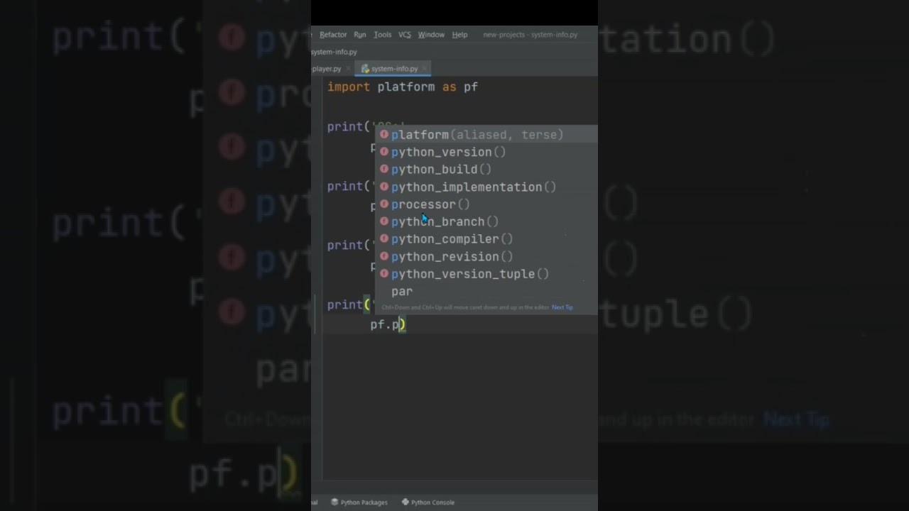 Getting System Information Using Python #shorts
