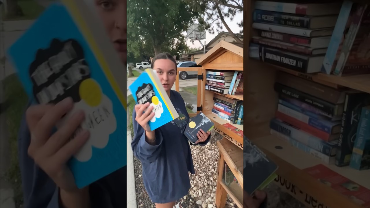 Stuffing Little Free Libraries with the books I thrifted! 📚✨#littlefreelibrary #bookhaul