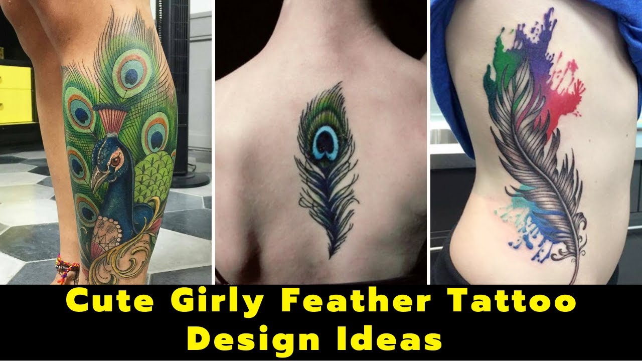 Cute Girly Feather Tattoo Design Ideas | Peacock Feather Tattoo | Best Tattoos For women
