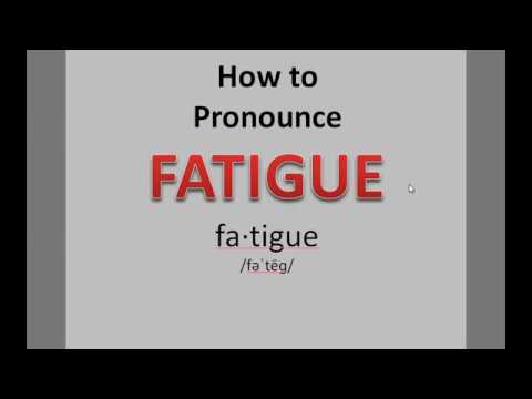 Fatigue Definition | How to Say Fatigue | Fatigue Pronunciation | Word Guide