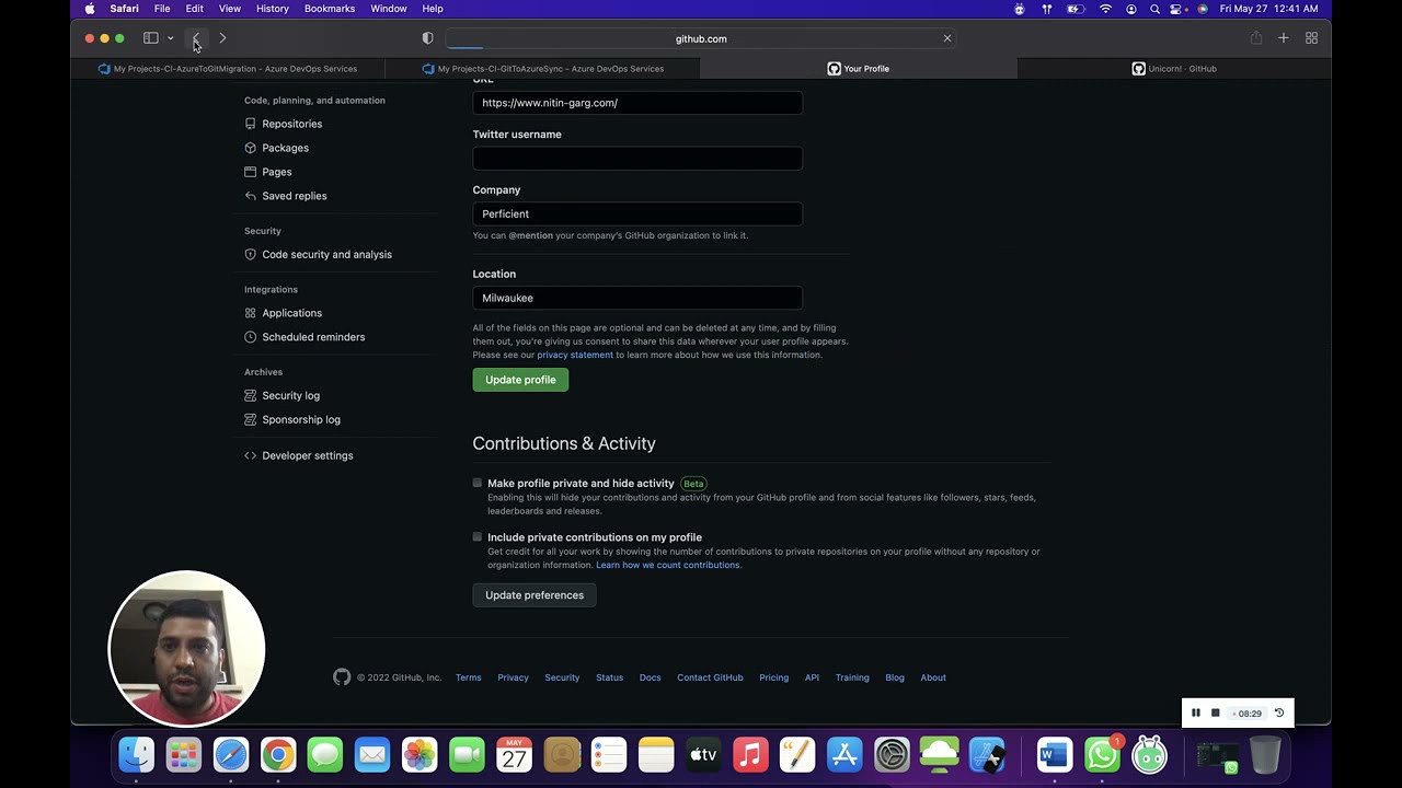 Merge From Github to Azure DevOps