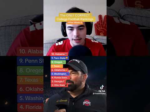 The ONLY CORRECT College Football Rankings (After Week 8) #shorts #collegefootball