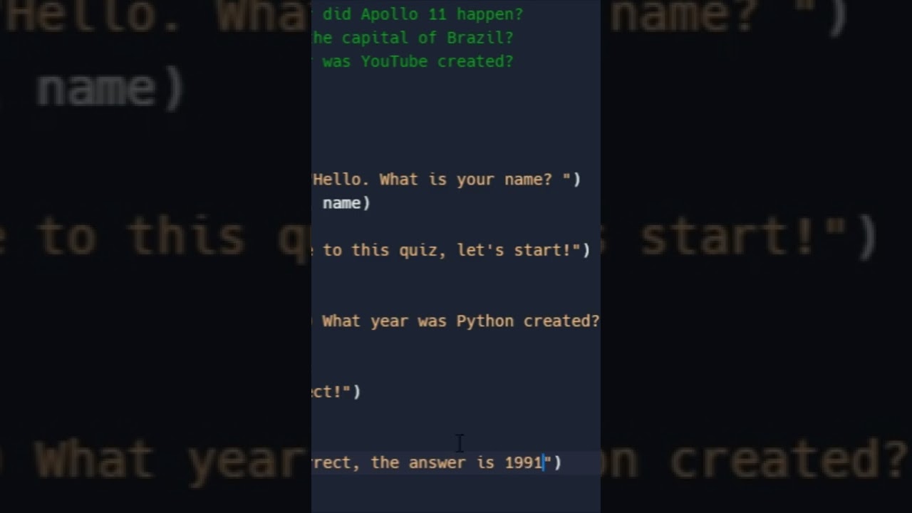 Quiz App in Python #shorts #python #pythonprojects