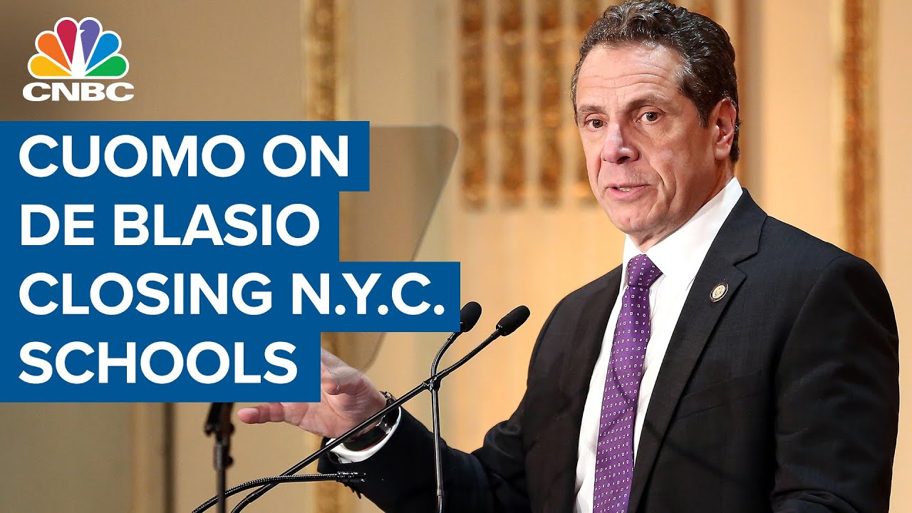 N.Y. Gov. Andrew Cuomo on Mayor de Blasio's decision to close N.Y.C. schools to curb Covid-19