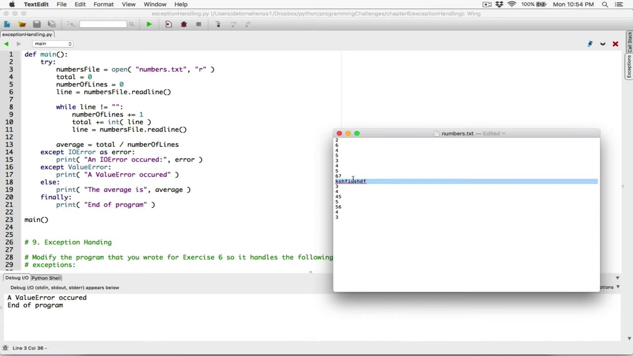 6.9 (Part 3) Exception Handling - Python