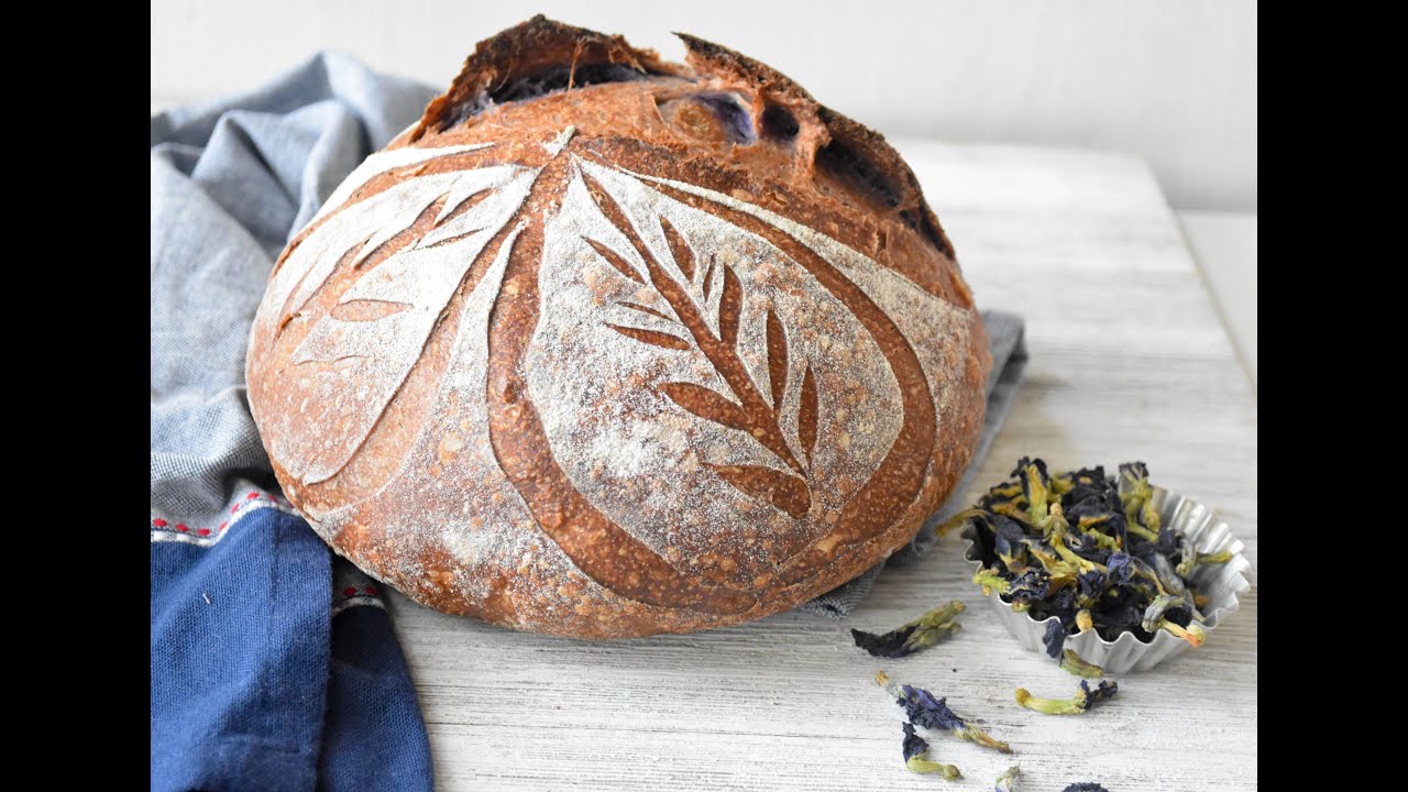 Butterfly pea flower  Multigrain Sourdough Bread