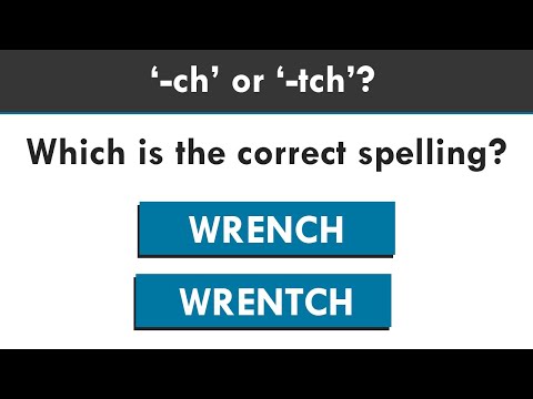 Words Ending In "-ch" And "-tch"