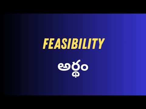 Feasibility Meaning in Telugu with Examples | Feasibility తెలుగు లో అర్థం