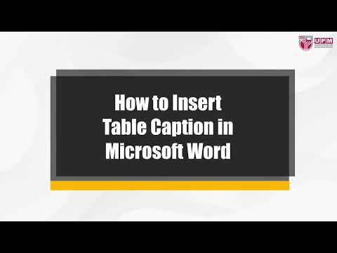 How to Insert Table Caption in Microsoft Word